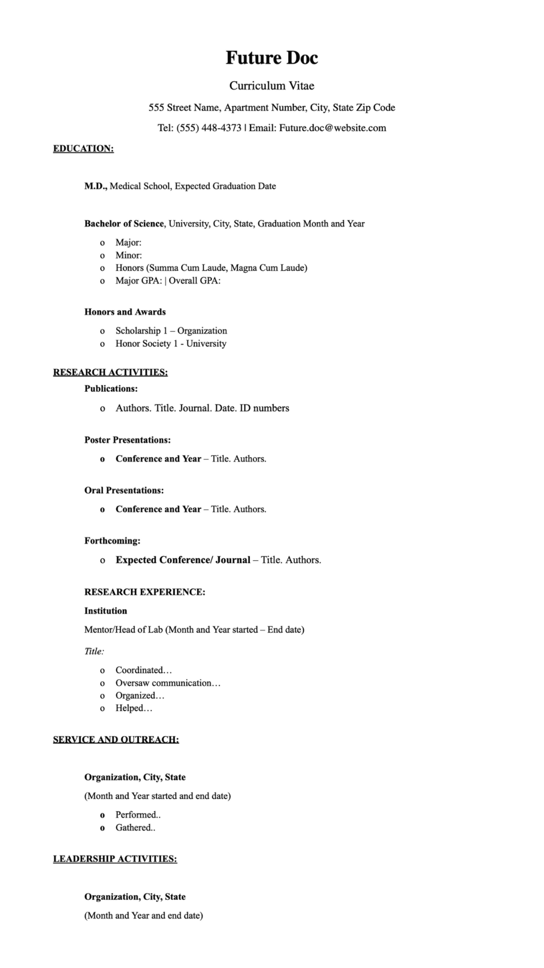 Building Your Medical CV: Tips for Medical Students | Blueprint Prep